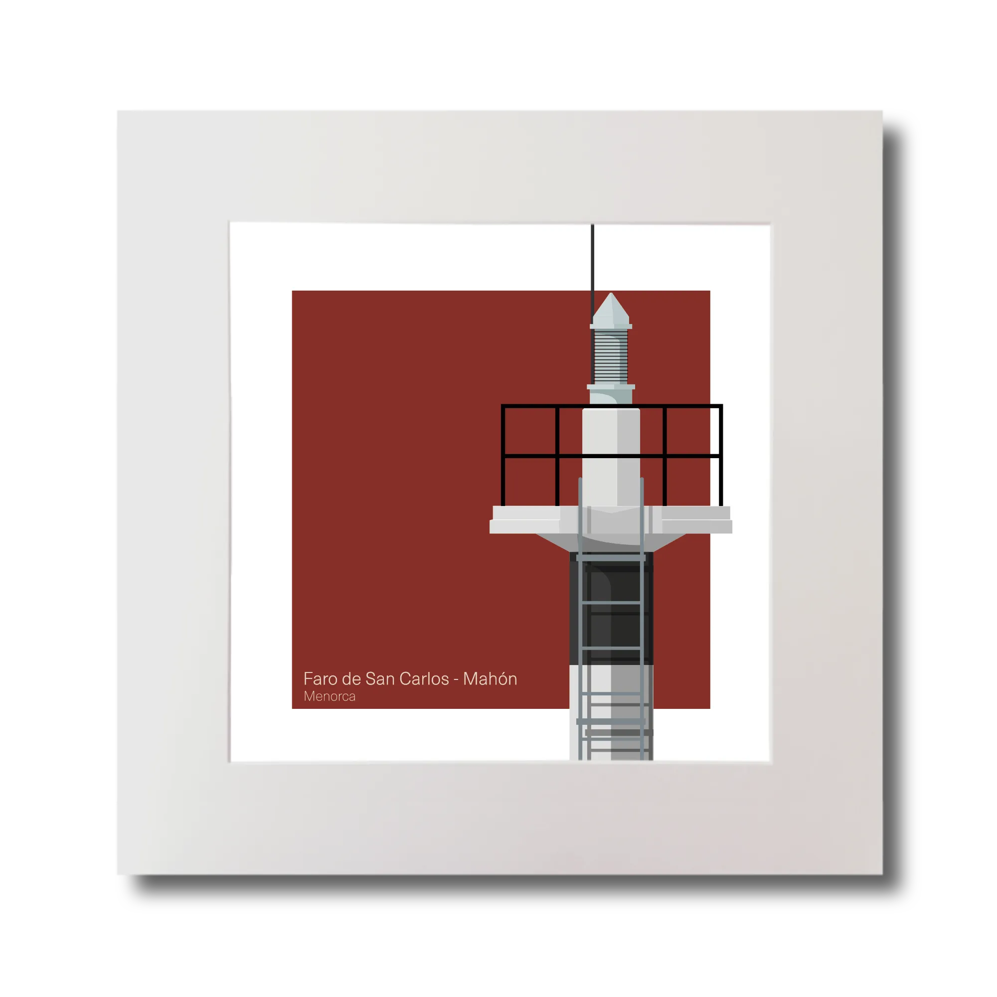 Faro de San Carlos Lighthouse Print – Mahón Menorca Coastal Art – The ...